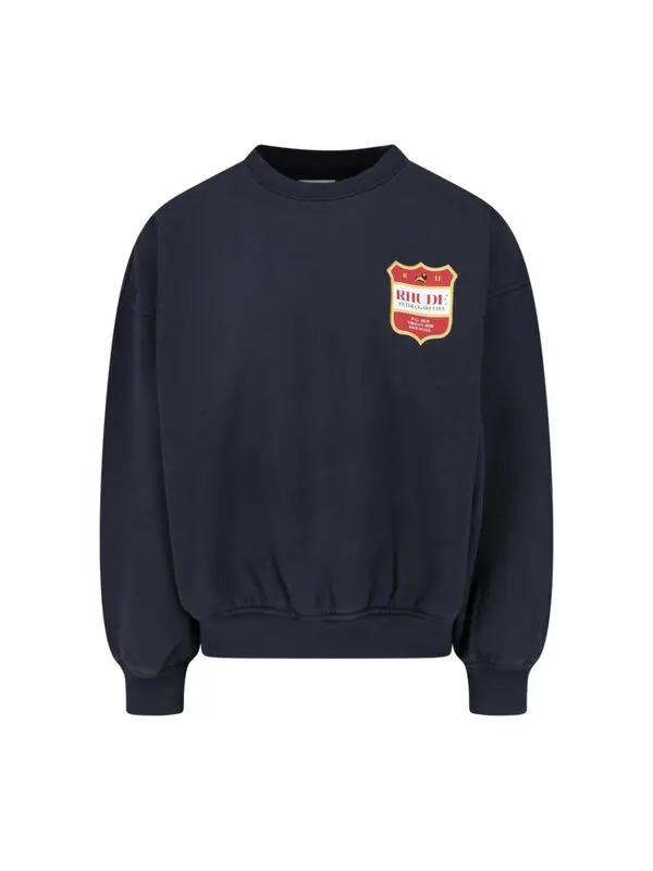 Rhude 100% Cotton Crewneck Sweatshirt With Logo Detail