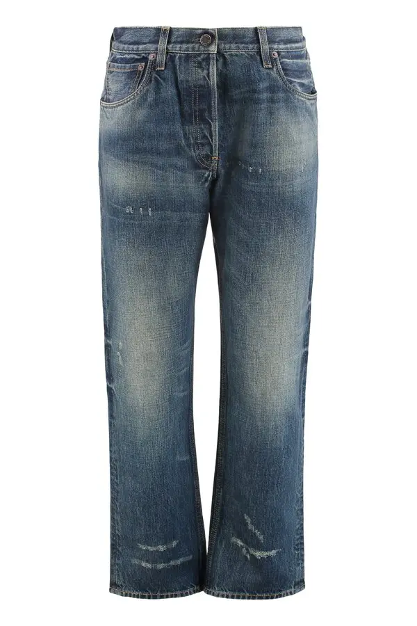 Prada Practical Five-pocket Jeans In Washed - Denim
