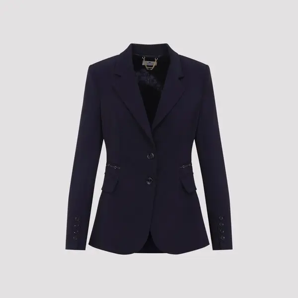 Elisabetta Franchi Tailored Polyester Stretch Jacket - Blue