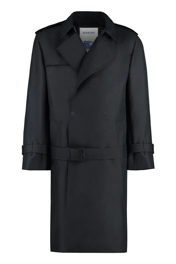 Burberry Silk Trench Jacket With Belt And Back Slit