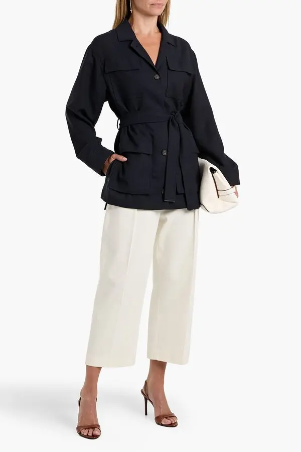 Brunello Cucinelli Wool Twill Belted Jacket