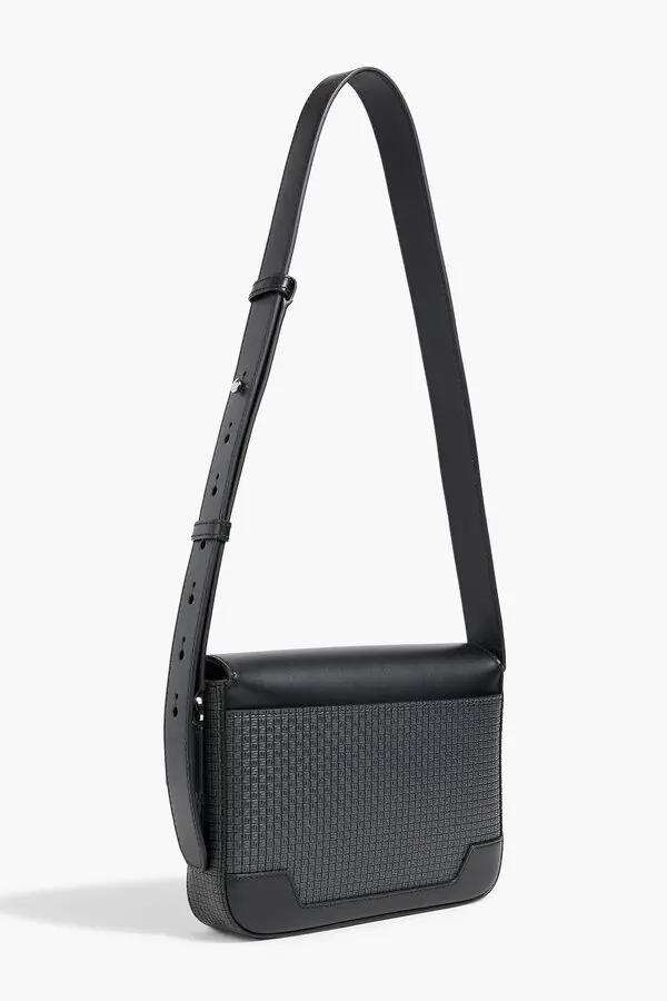 SERAPIAN Leather And Embossed Coatedcanvas Messenger Bag