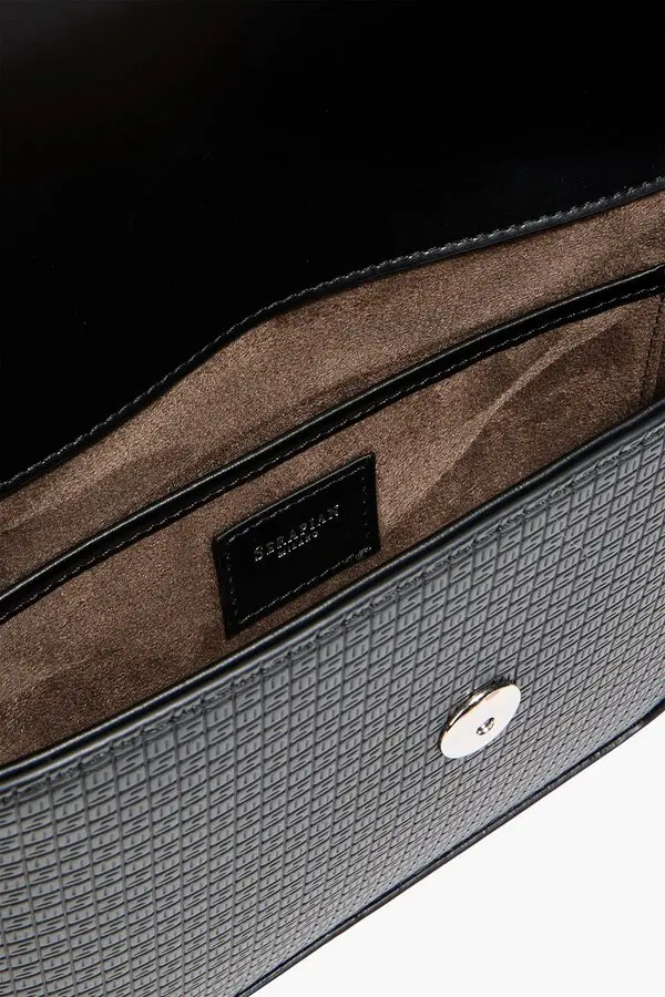 SERAPIAN Leather And Embossed Coatedcanvas Messenger Bag