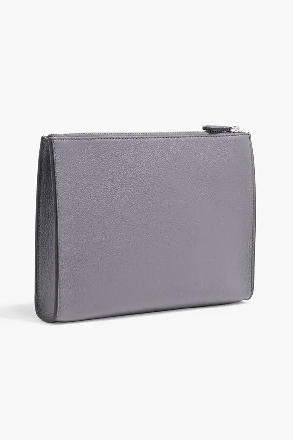 SERAPIAN Pebbled Leather Clutch