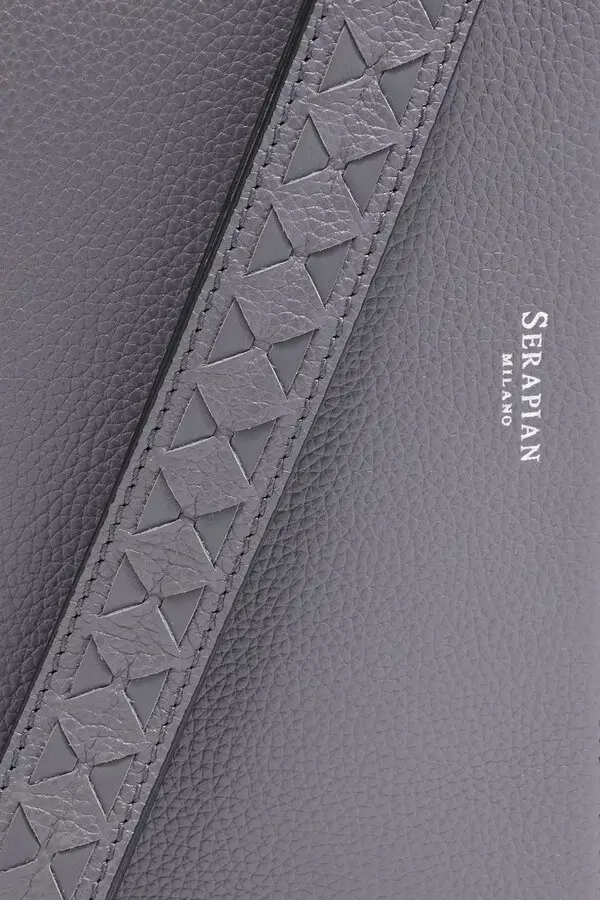 SERAPIAN Pebbled Leather Clutch