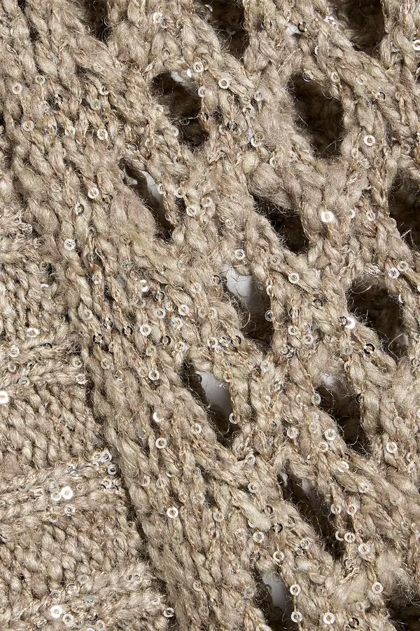Brunello Cucinelli Sequinembellished Openknit Hooded Cardigan