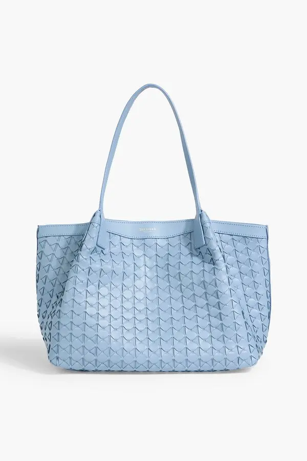 SERAPIAN Secret Mosaico Small Woven Leather Tote
