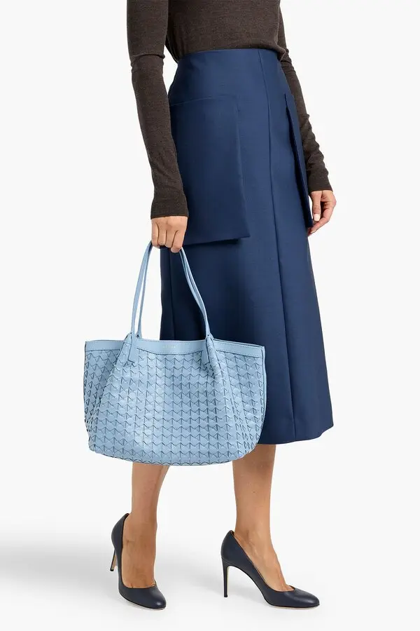 SERAPIAN Secret Mosaico Small Woven Leather Tote