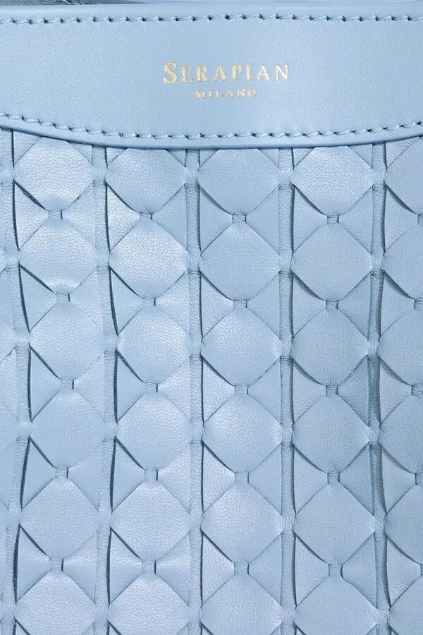 SERAPIAN Secret Mosaico Small Woven Leather Tote