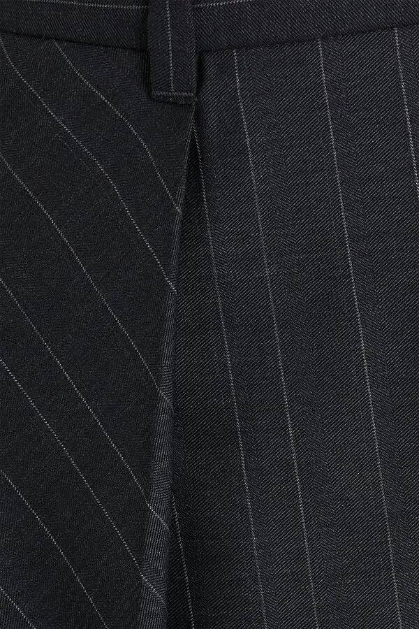 Brunello Cucinelli Pinstriped Wool Midi Skirt