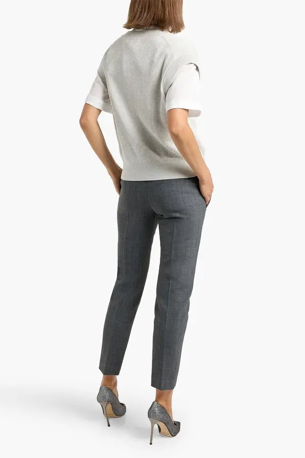 Brunello Cucinelli Ribbed Cotton Vest With Bead Embellishment