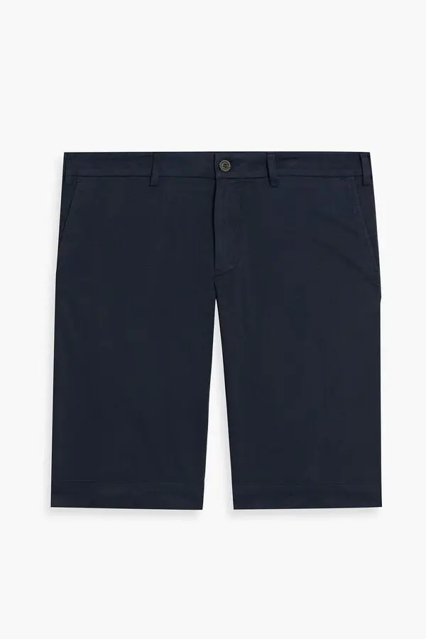 Canali Cottonblend Twill Shorts - Navy