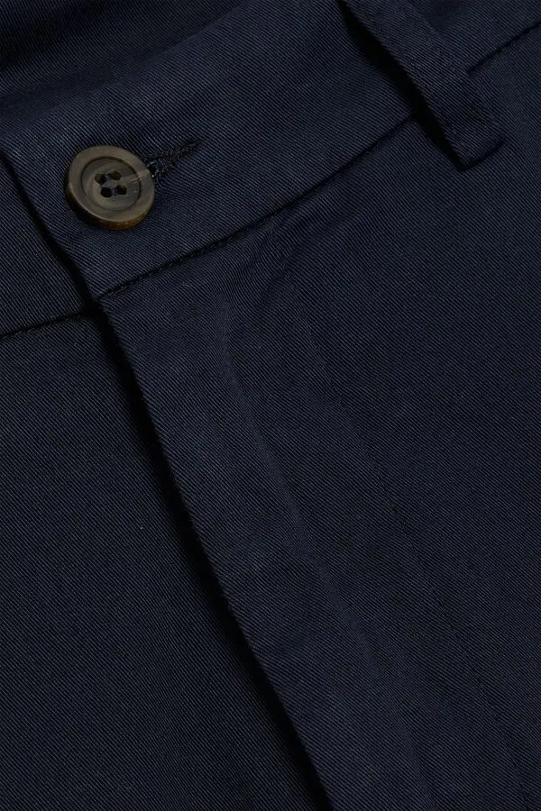 Canali Cottonblend Twill Shorts - Navy
