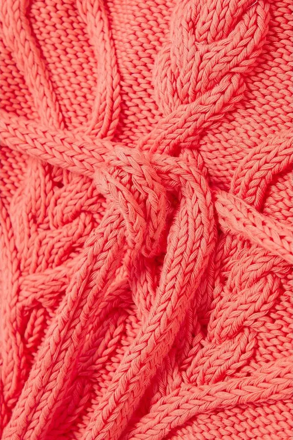 Dries Van Noten Distressed Cableknit Cotton Sweater