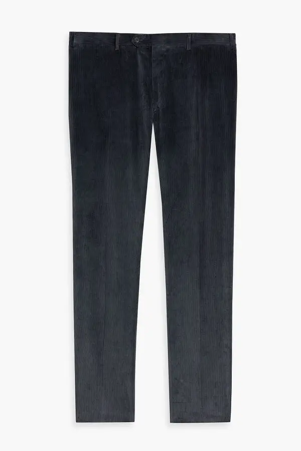 Canali Cotton-blend Corduroy Tailored Pants - Gray