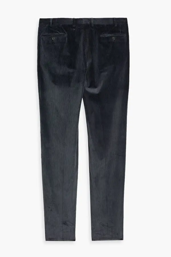 Canali Cotton-blend Corduroy Tailored Pants - Gray