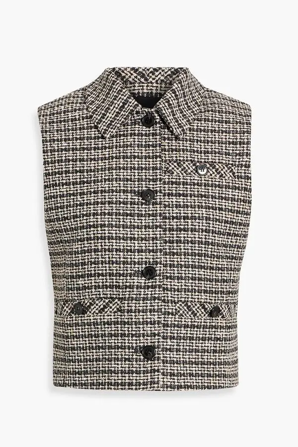 Theory Striped Tweed Vest