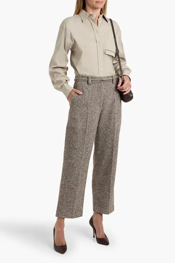 Brunello Cucinelli Embellished Cotton-blend Poplin Shirt