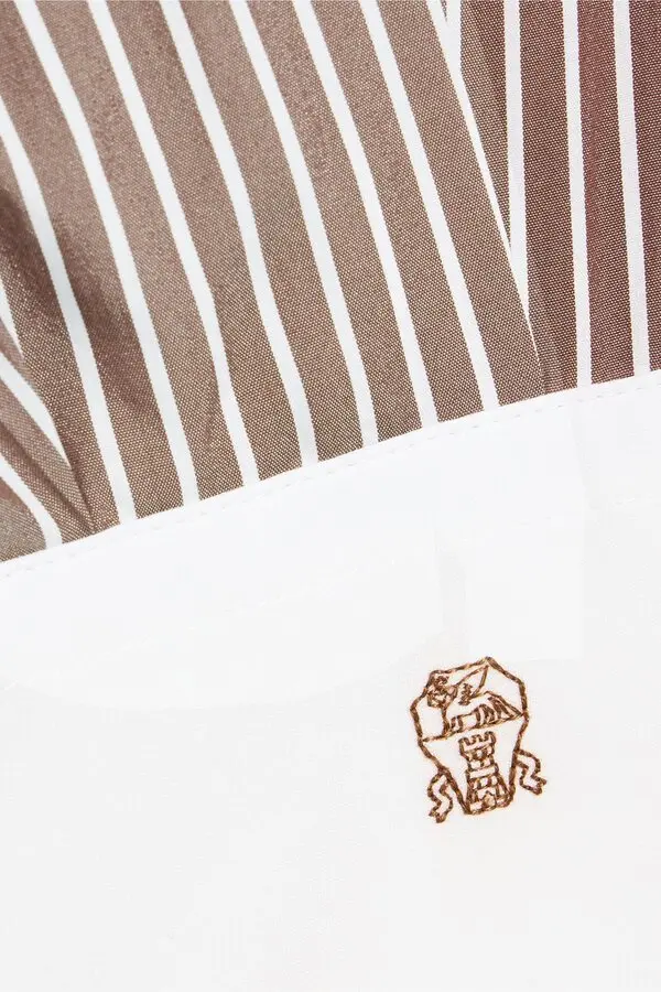Brunello Cucinelli Striped Cotton And Silk-blend Shirt