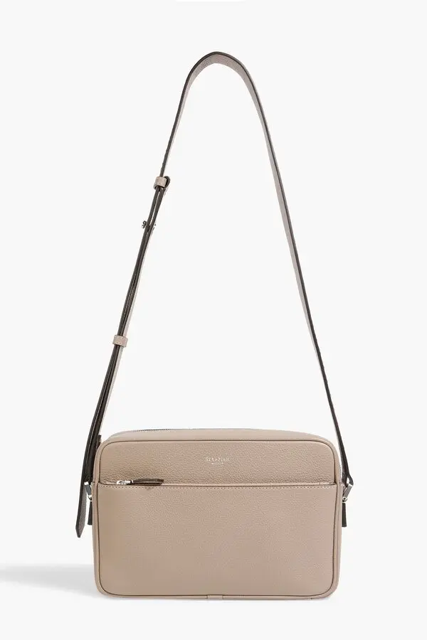 SERAPIAN East West Pebbledleather Messenger Bag - Beige