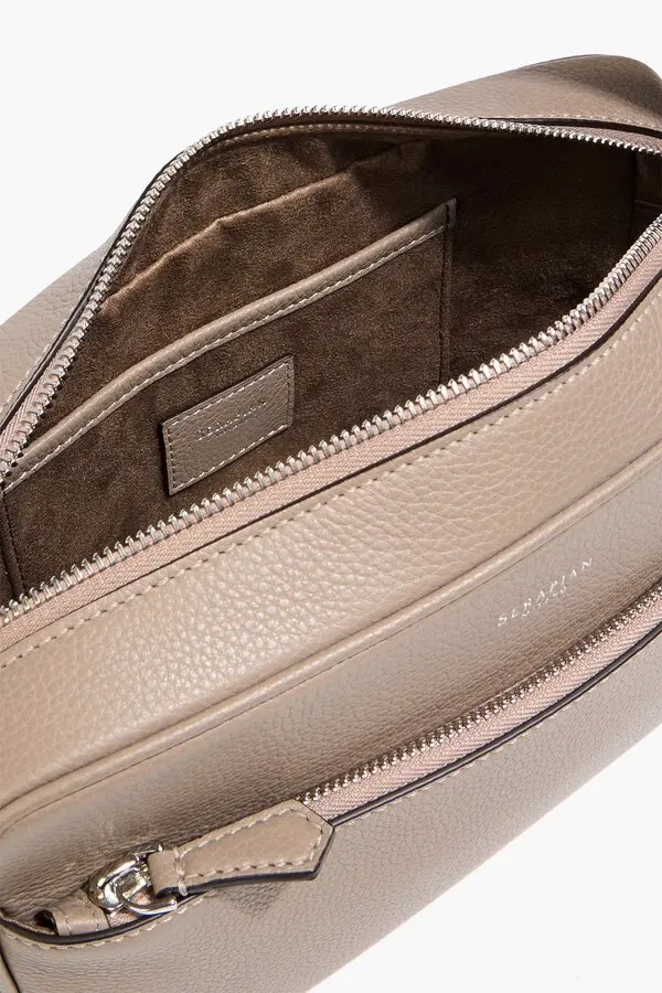 SERAPIAN East West Pebbledleather Messenger Bag - Beige