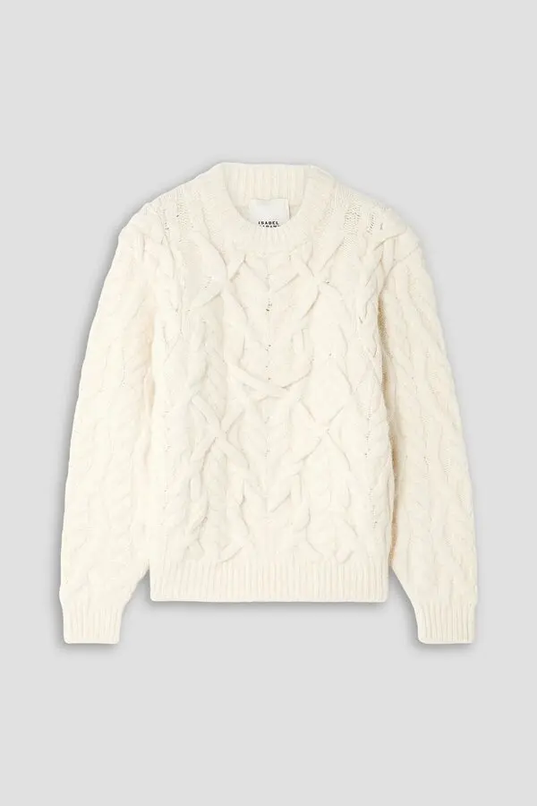 Isabel Marant Étoile Basiliane Cableknit Woolblend Sweater - Ecru