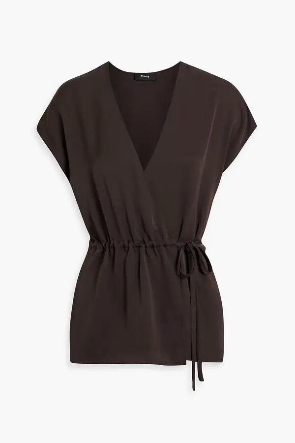 Theory Silk Wrap Top