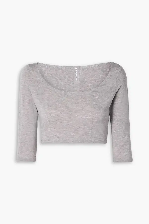 Norma Kamali Cropped Stretchjersey Top - Gray