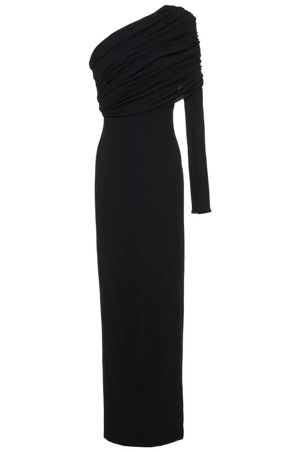 Alexandre Vauthier Onesleeve Draped Terry Gown - Black