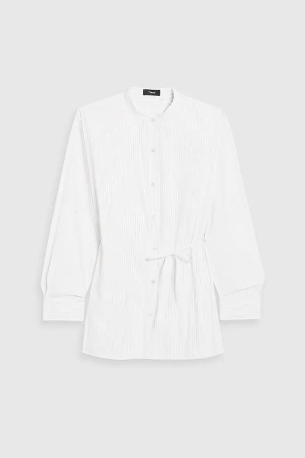 Theory Striped Cottonblend Poplin Shirt - White