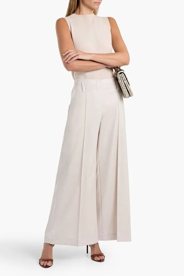 Brunello Cucinelli Wool And Mohair-blend Twill Wide-leg Pants