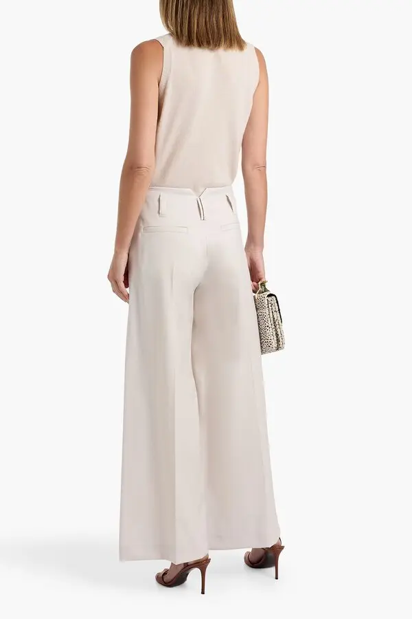 Brunello Cucinelli Wool And Mohair-blend Twill Wide-leg Pants