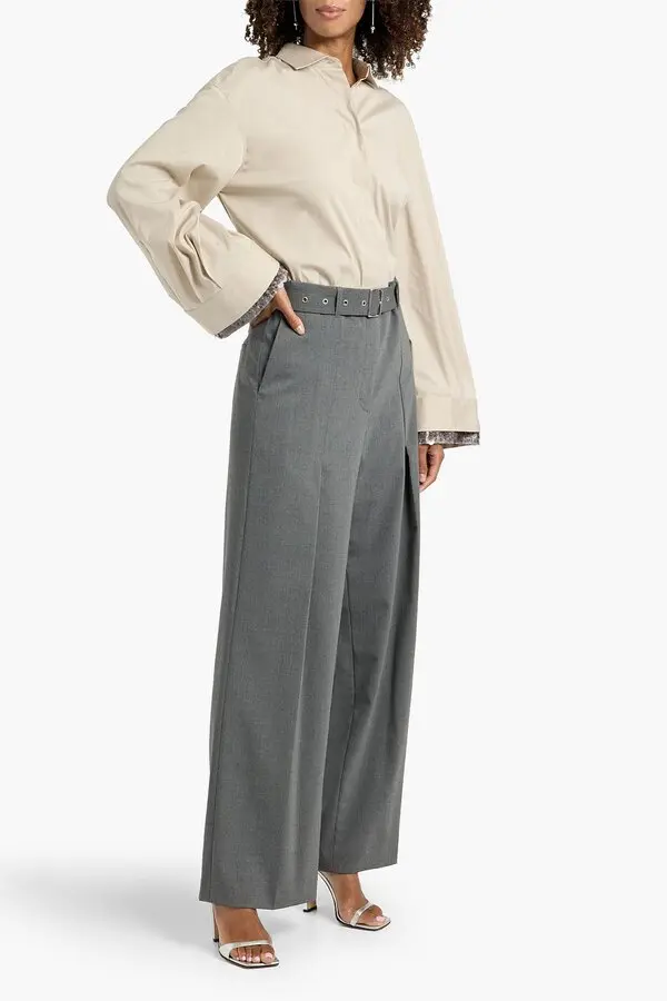 Brunello Cucinelli Sequinembellished Cottonblend Poplin Shirt