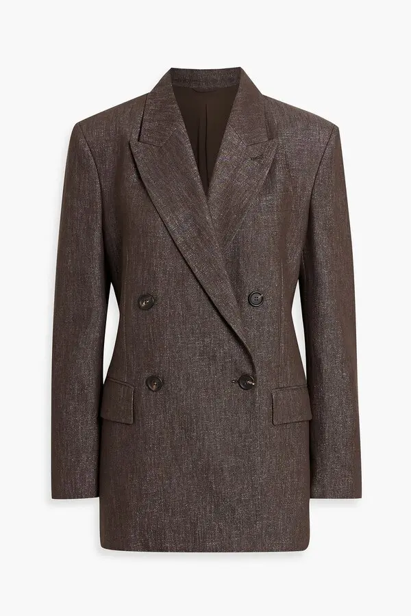 Brunello Cucinelli Doublebreasted Metallic Cottonblend Blazer