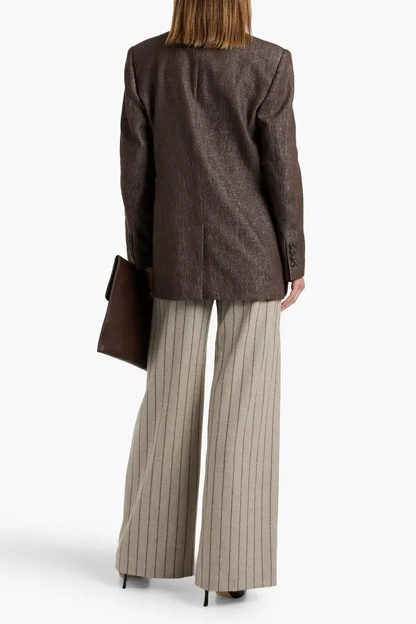 Brunello Cucinelli Doublebreasted Metallic Cottonblend Blazer