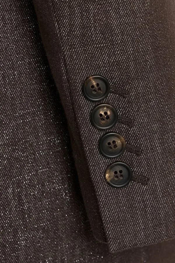 Brunello Cucinelli Doublebreasted Metallic Cottonblend Blazer