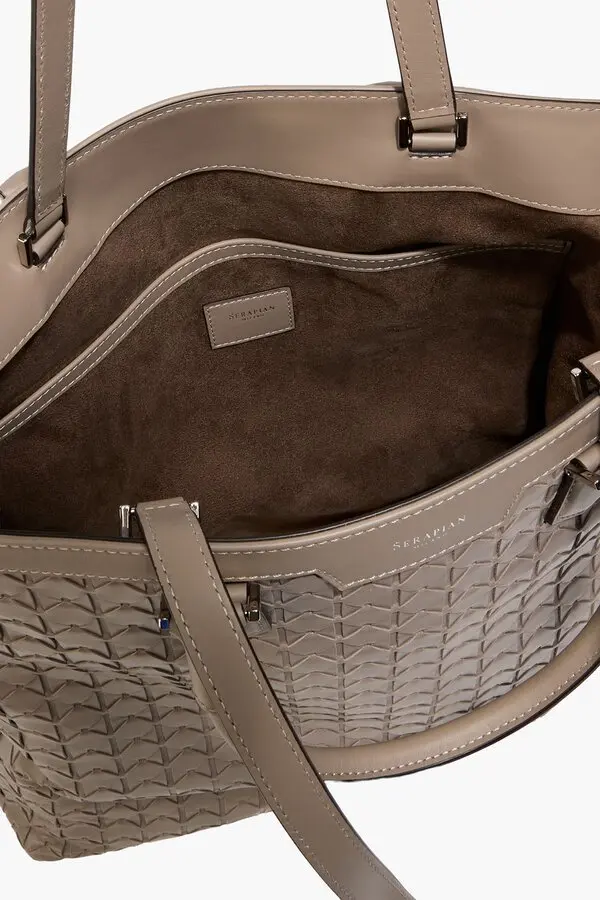 SERAPIAN Day Woven Leather Tote