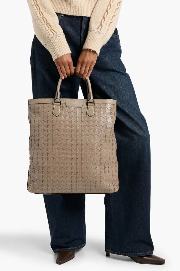 SERAPIAN Day Woven Leather Tote