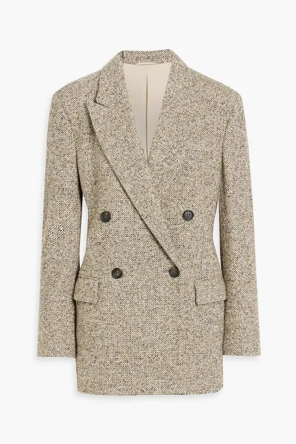 Brunello Cucinelli Doublebreasted Woolblend Tweed Blazer