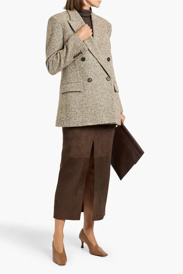 Brunello Cucinelli Doublebreasted Woolblend Tweed Blazer