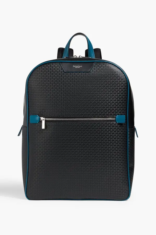 SERAPIAN Embossed Coatedcanvas And Leather Backpack