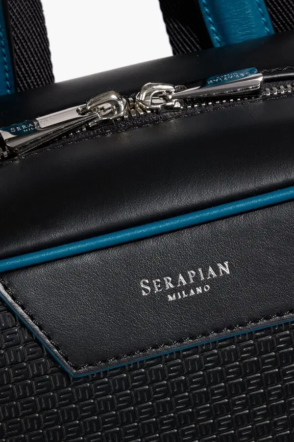 SERAPIAN Embossed Coatedcanvas And Leather Backpack