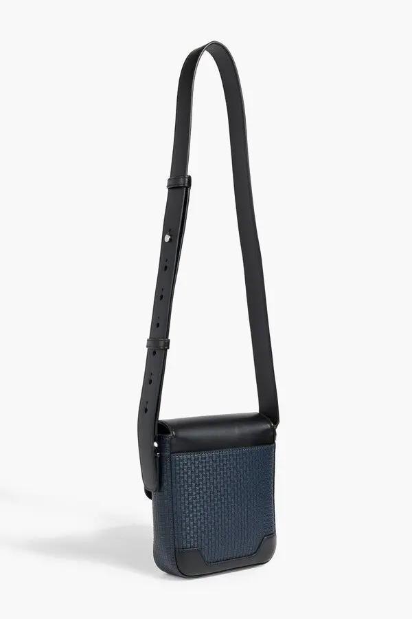 SERAPIAN Leather And Embossed Coatedcanvas Messenger Bag