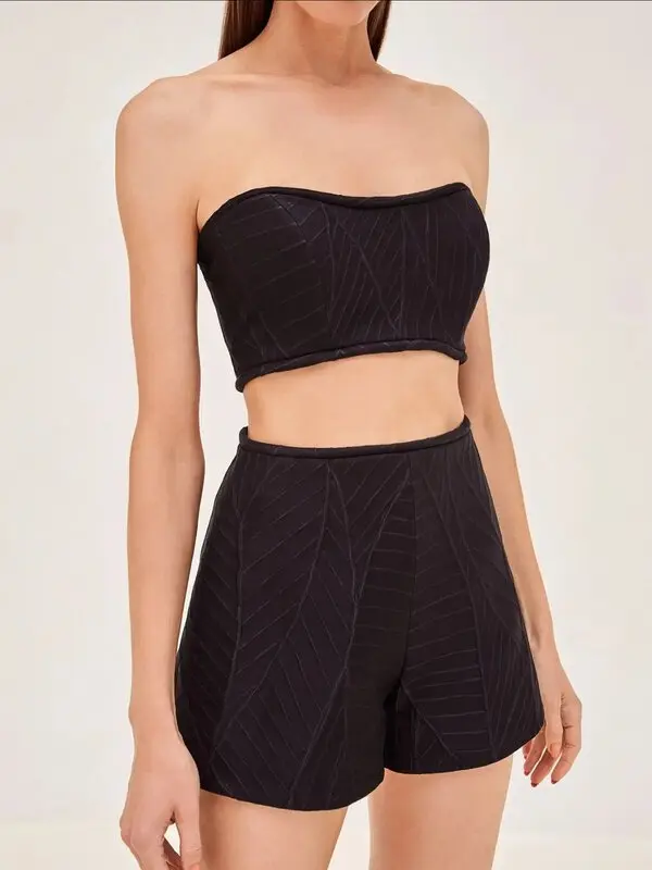 Alexis Alini Strapless Cropped Top - Black