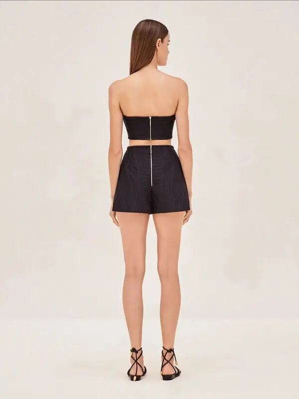 Alexis Alini Strapless Cropped Top - Black
