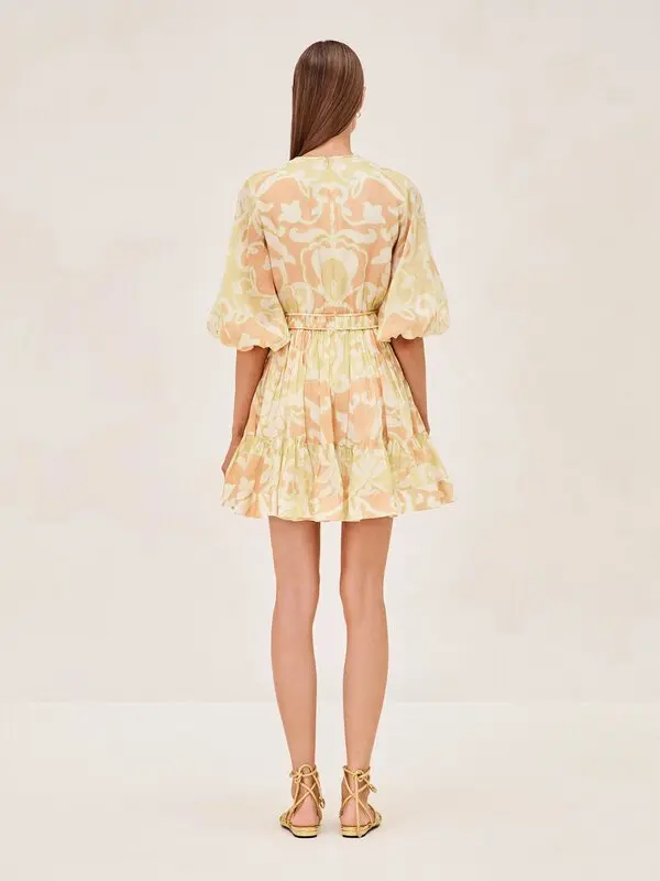 Alexis Capri Dress With Vine Motif - Melon Vine