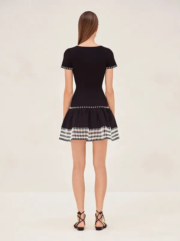 Alexis Lorie Dress With Peplum And Flared Skirt