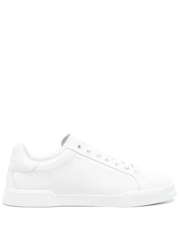 Dolce & Gabbana Portofino Leather Sneakers - White