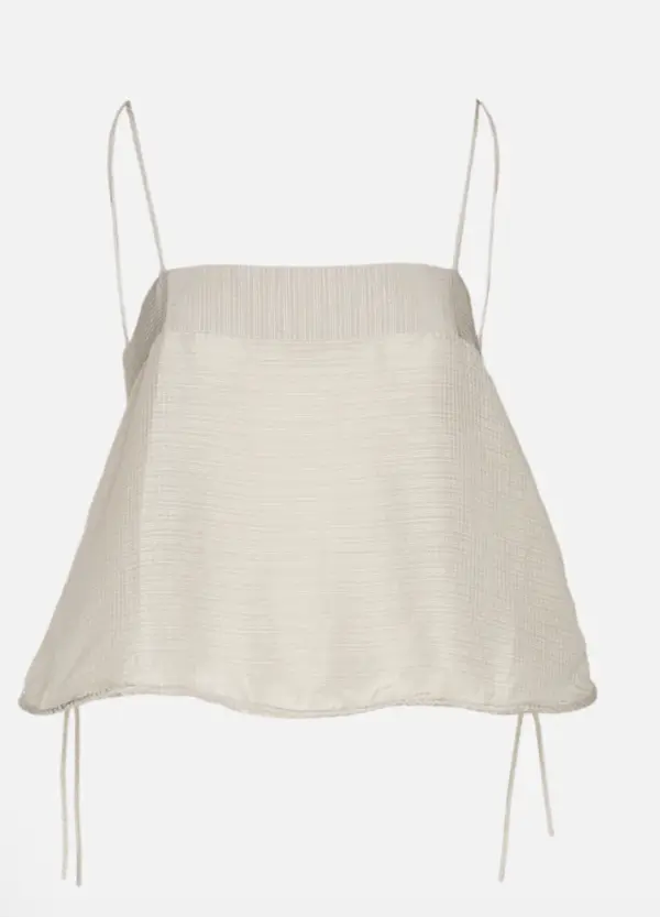 ST. AGNI Woven Check Drawstring Cami