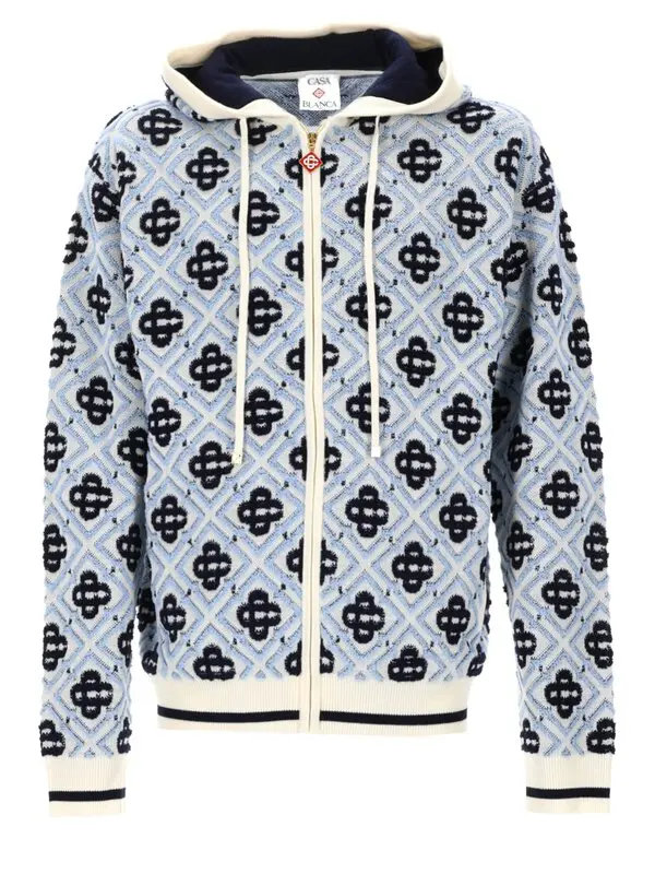 Casablanca Felpa Monogram Con Cappuccio E Zip